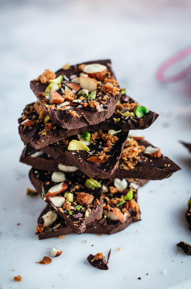 Homemade chocolate bark with nuts and toasted bread – A MATTER OF ...